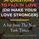 Fascinating 36 Questions To Fall In Love | Printable Version
