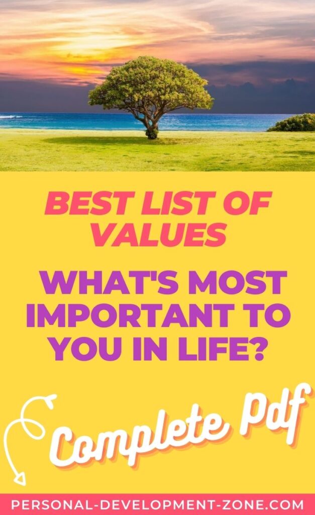 Best List of Values Pdf: Discover What's Most Important to You In Life